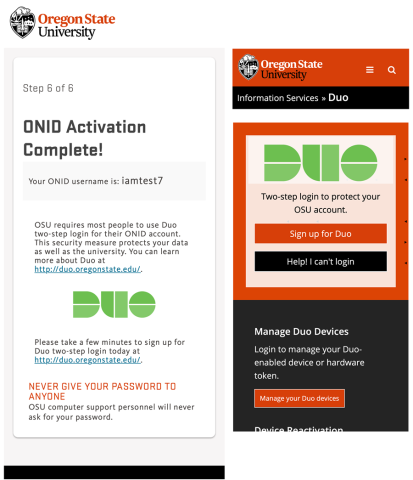 ONID - Account Activation Instructions | ONID – OSU Network ID | Oregon ...